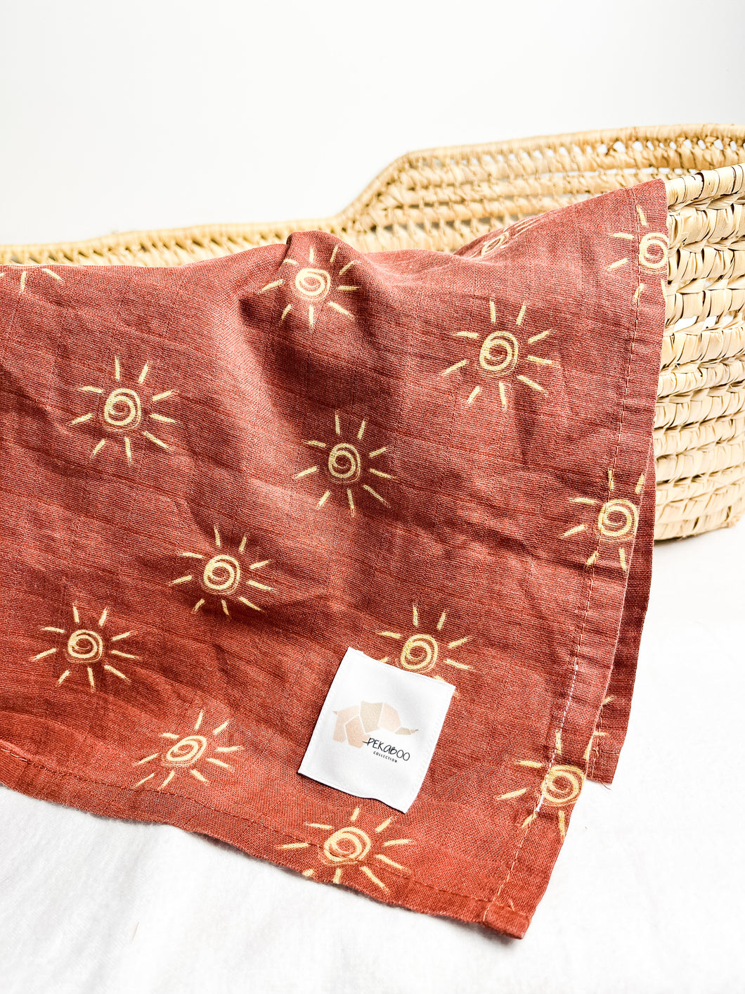 Couverture mousseline de coton -Rust sun – Pekaboo Collection